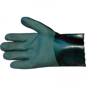 Green Double Dipped 11" PVC Gauntlets V327 - SafetyGloves.co.uk